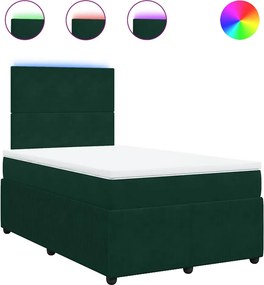 Box spring postel s matrací tmavě zelená 120 x 200 cm samet 3294607