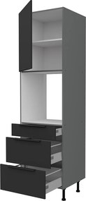ARIA ab | vysoká skříňka 60 DPS-215 3S1F na vestavnou troubu | PREMIUM BOX | 60 cm | ANTI FINGERPRINT povrch | antracit/černá