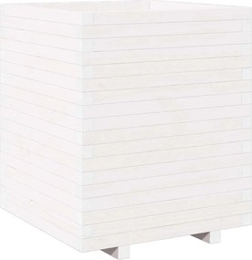 Zahradní truhlík bílý 60 x 60 x 72,5 cm masivní borovice 3282580