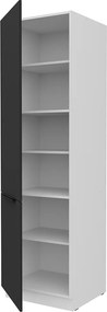 ARIA bc | vysoká skříňka 60 DK-210 2F potravinová s policemi | 60 cm | ANTI FINGERPRINT povrch | bílá/černá