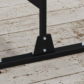 Dekorativní panel pro venkovní použití Outsunny s větrem rozkládající se listovou vzorem - 122 x 45 x 198 cm, černý