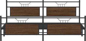Kovový rám postele bez matrace hnědý dub 200 x 200 cm 3325106