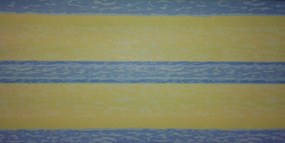 Modrožlutá papírová tapetová bordura s pruhy 1211802