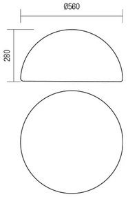 Redo 90170 Blob, dekorativní venkovní polokoule s dálkovým ovladačem, LED 3W RGB, bílý polyethylén, kabel 2m s vidlicí, průměr 56cm, IP65