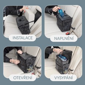 Zopa Odpadkový koš do auta vodotěsný s víkem black