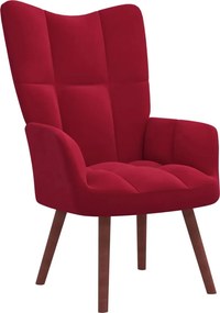 vidaXL Relaxační židle krémově samet [328061] Barva: vínová červená