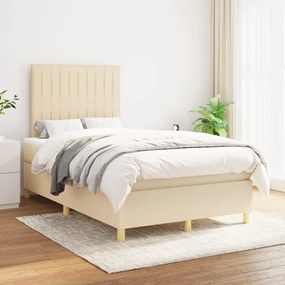 vidaXL Box spring postel s matrací 120x200 cm textil [3142486] Barva: krémová
