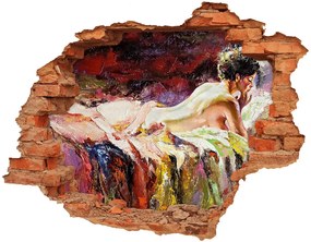 Wallmuralia Díra 3D fototapeta nálepka Ležící žena 90x70 cm