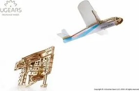 Ugears 3D dřevěné mechanické puzzle Vystřelovací letadlo / od 14 let /