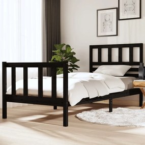 vidaXL Rám postele 90 x 190 cm Single masivní dřevo [3101121] Barva: Černá