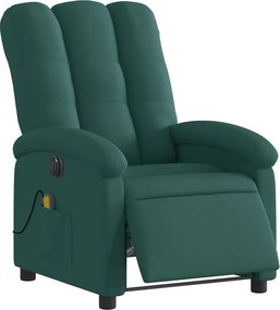 Elektrické masážní polohovací křeslo tmavě zelené textil 3204086