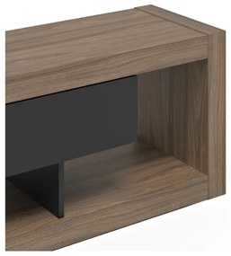 Hnědo-černý TV stolek v dekoru ořechu 175x52 cm Nara – TemaHome