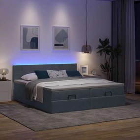 Osmanský rám postele s matracíes tmavě šedá 180x200cm samet 3314604
