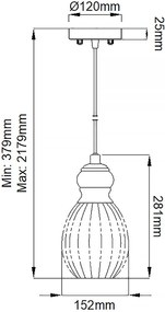 Riviera C skleněný lustr Elstead 1xE27 nikl