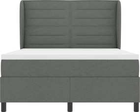 Postel s boxspringem s matrací Tmavě šedá 140 x 190 cm textil 3340495