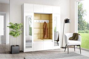 Eka Předsíňová stěna s čalouněnými panely Trinity 32 - Bílá / Žlutá 2318