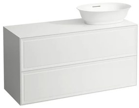 Laufen The New Classic Skříňka pod umyvadlo 118 × 45 × 60 cm se 2 zásuvkami, s výřezem vpravo, bílá mat H4060840851701