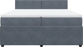 Box spring postel s matrací tmavě šedá 200x200 cm samet 3290125