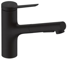 Hansgrohe Zesis dřezová baterie s vytahovací sprškou, 2 proudy černý mat 74800670