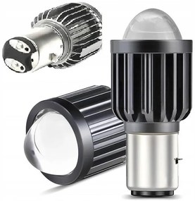 Led autožárovka motožárovka ba20d s2 led 3535 2400lm 6000k bílá s čočkou