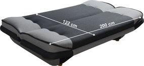 Rozkládací pohovka, světle šedá/tmavě šedá, GURU