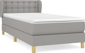 vidaXL Box spring postel s matrací 90x190 cm textil [3127085] Barva: světle šedá