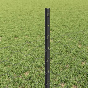 Hexagonální plot s podpěrou 100 x 0,5 m Ocel potažená PVC Šedá 3336920