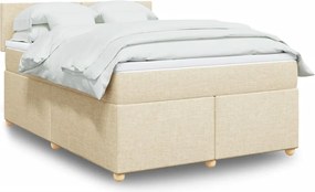 Box spring postel s matrací krémová 140x190 cm textil 3286673