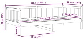 vidaXL Marketos Válenda šedá masivní borovice 90 x 200 cm