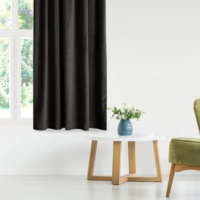 Závěs Amelia Home Velvet s průchodkami černý