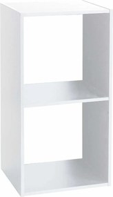 Dekorativní police, bílá, 2 přihrádky, výška 67,6 cm