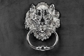 Designová židle Rococo Lví hlava černá / chróm