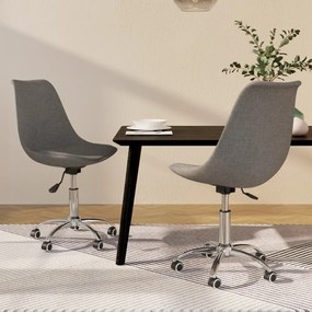 Otočné jídelní židle 2 ks světle šedé textil - Default Title