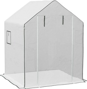 Náhradní skleníková fólie Outsunny s UV ochranou, boční okno, rolovací dveře, náhradní kryt, PE fólie pro rajčatový skleník, bílá, 140 x 143 x 190 cm