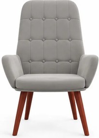 relaxační křeslo, odpočinkové, dřevo/kov/textil, 96x69x78 cm, nohy tmavé/světle šedá, Dekorino KR20260045