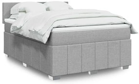 Box spring postel s matrací světle šedá 140 x 200 cm textil 3289384