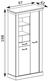 Obývací stěna Antica K | sestava B | 4 díly | kraft zlatý