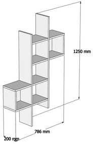 Nástěnná police KENO 125x79 cm hnědá