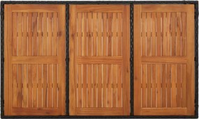 Zahradní stůl s dřevěnou deskou černý 150x90x75 cm polyratan 319901