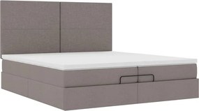 Osmanský rám postele s matracíes taupe 200x200cm textil 3313952