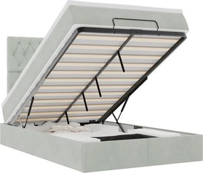 Osmanský rám postele s matracemi světle šedá 120x190 cm samet 3313529