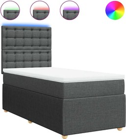 Box spring postel s matrací tmavě šedá 80 x 200 cm textil 3294198