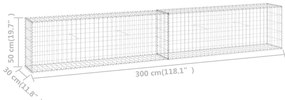 vidaXL Marketos Gabionová zeď s víky pozinkovaná ocel 300 x 30 x 50 cm