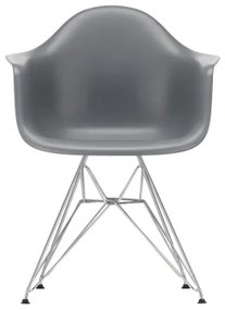 Eames Plastic Armchair DAR chrom grafitová bílé na koberec Vitra