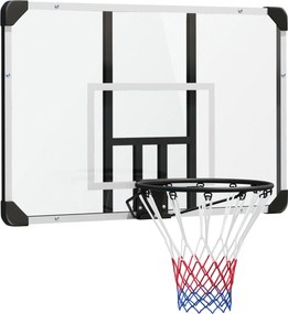 SPORTNOW Basketbalový Koš s Tabulí, Venkovní Basketbalový Rám s Ø45 cm Ocelovým Košem a Sítí, Nástěnný Montáž, Basketbalová Tabule pro Děti, Teenagery