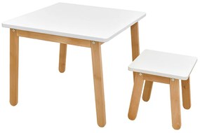 PROXIMA.store - SET - Stolík + stolička WOODY - krémová biela