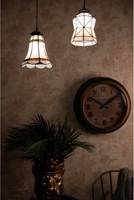 Bílá závěsná tiffany lampa Joanne - Ø 15*115 cm E14/max 1*25W