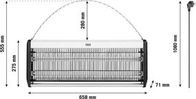 Elektrický lapač komárů a dalšího hmyzu TEESA TSA0211, 36W ( 2x 18W)