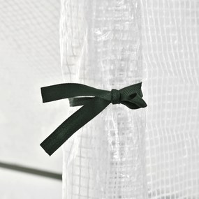 Skleník Outsunny, 180 x 100 x 168 cm, fóliový skleník s rolovacími dveřmi, skleník, rajčatový domek s horním oknem, PE fólie, zimní skleník pro zahra…