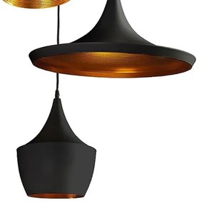 Designový lustr Mix černé/zlaté